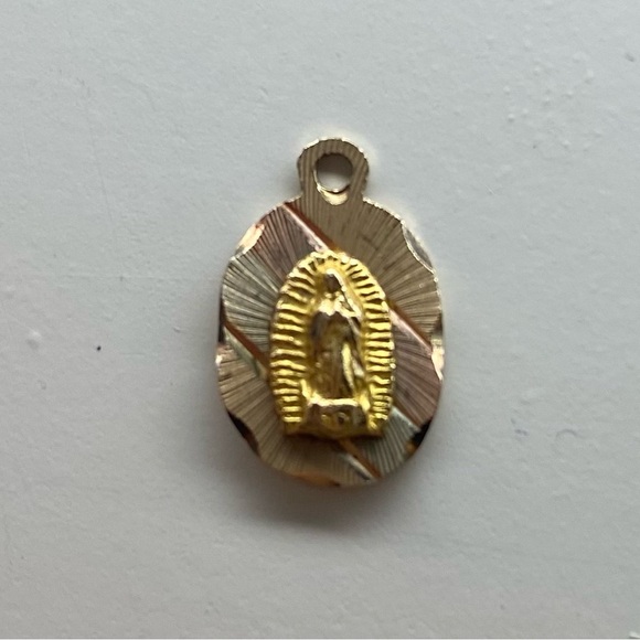 Accessories | Small Tritone Virgin Marry Solid 1k Gold Pendant | Poshmark